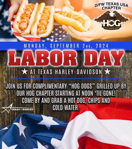 Labor Day Hot Dogs | D/FW Texas USA Chapter #5264 | Bedford Texas | H.O.G.